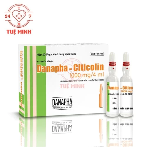 Citicolin 1000mg/4ml Danapha - Thuốc điều trị rối loạn ý thức trong ...